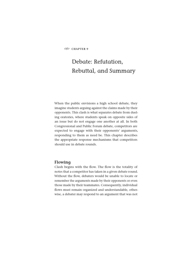 Debate: Refutation, Rebuttal, and Summary: Flowing | Download Free PDF ...