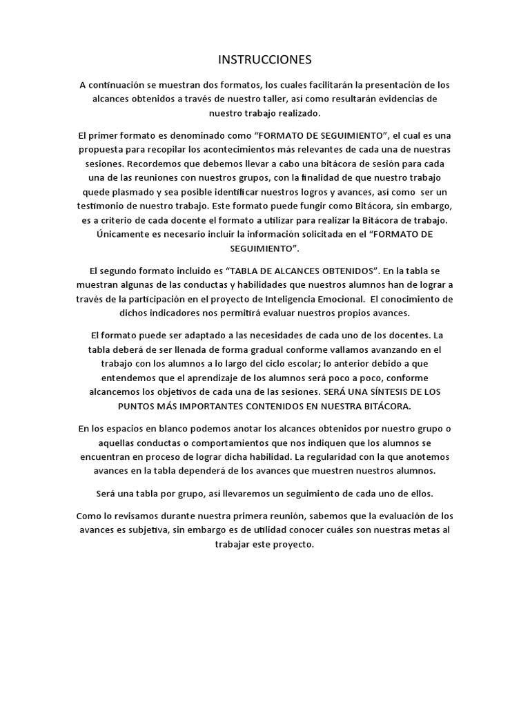 Formatos para Seguimiento Emocional | PDF | Las emociones | Evaluación