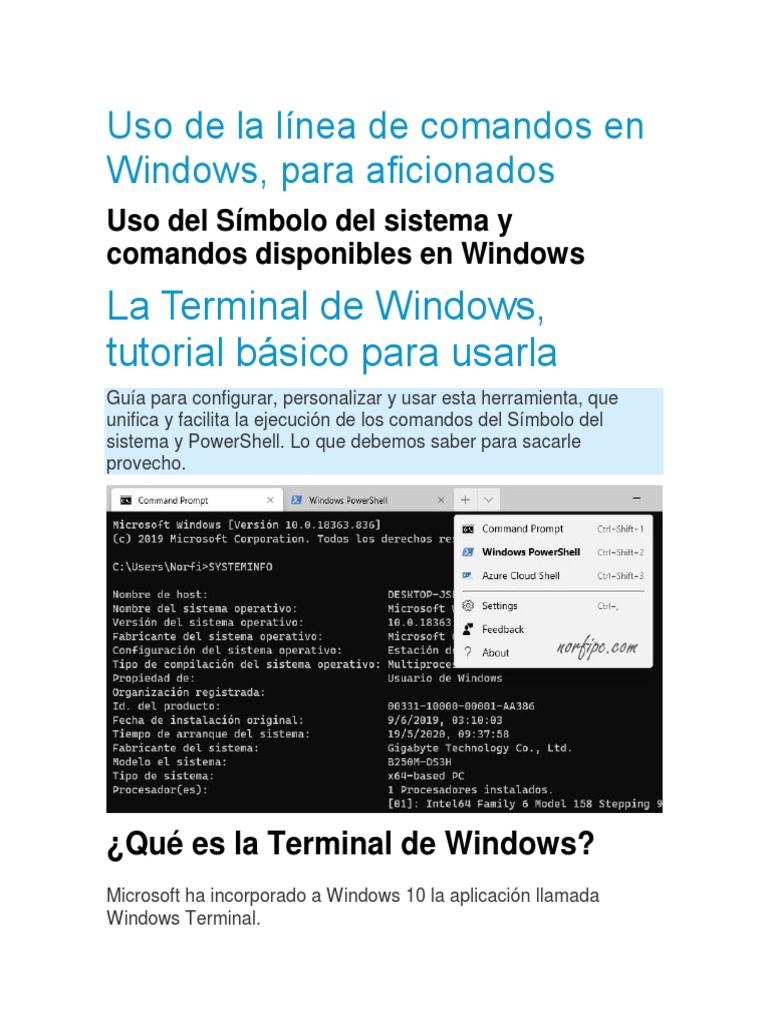 22.-Uso de La Línea de Comandos en Windows | PDF | Interfaz de línea de ...