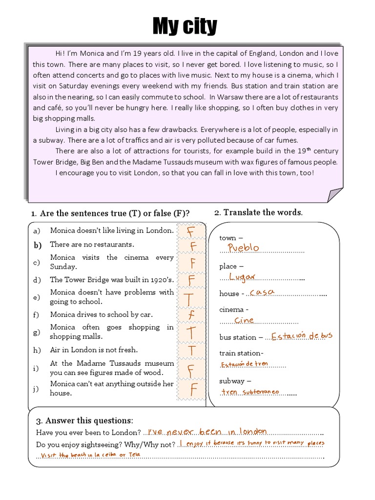 my-town-reading-vocabulary- | PDF | Transport