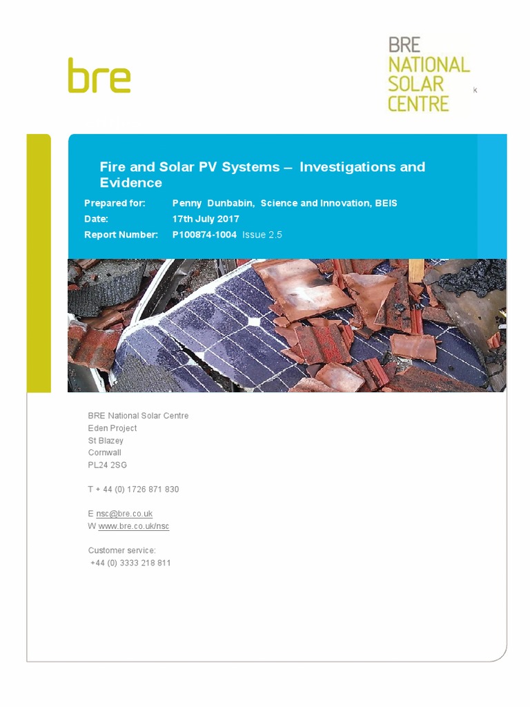 Fire Solar PV Systems Investigations Evidence | PDF | Electrical ...