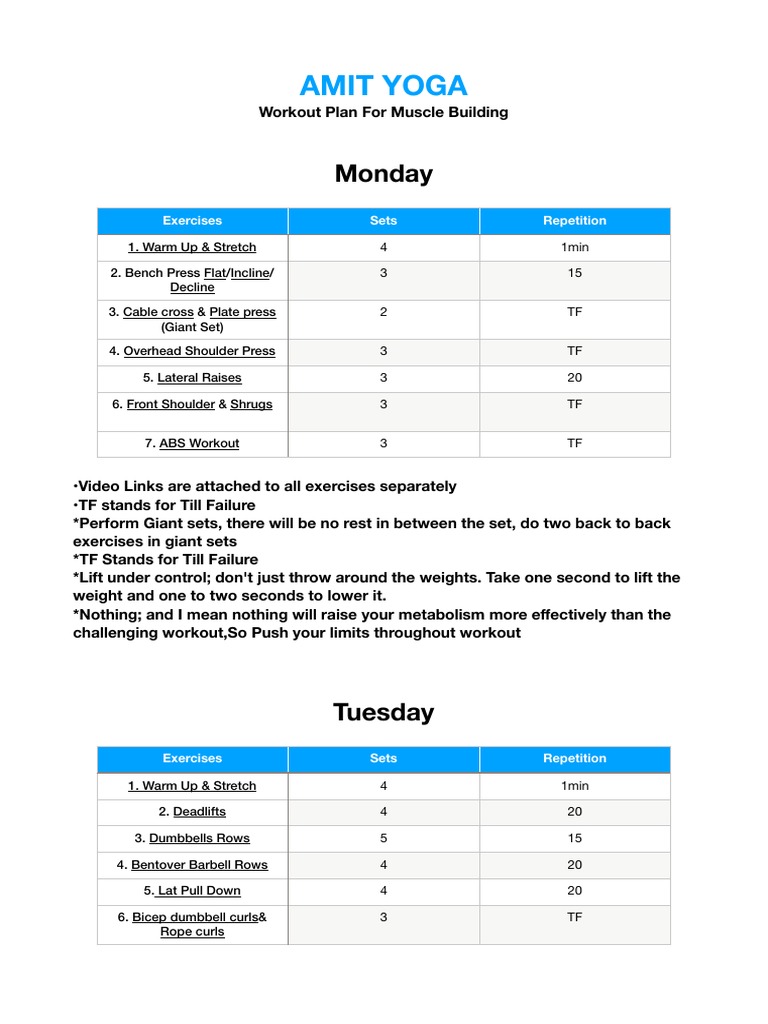 Muscle Building Gym Workout 2 | PDF | Hobbies | Strength Training