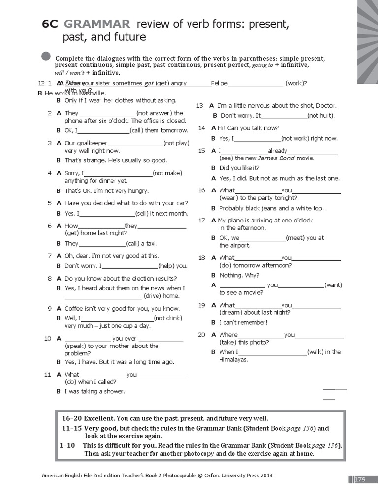 Grammar: Review of Verb Forms: Present, Past, and Future | PDF ...