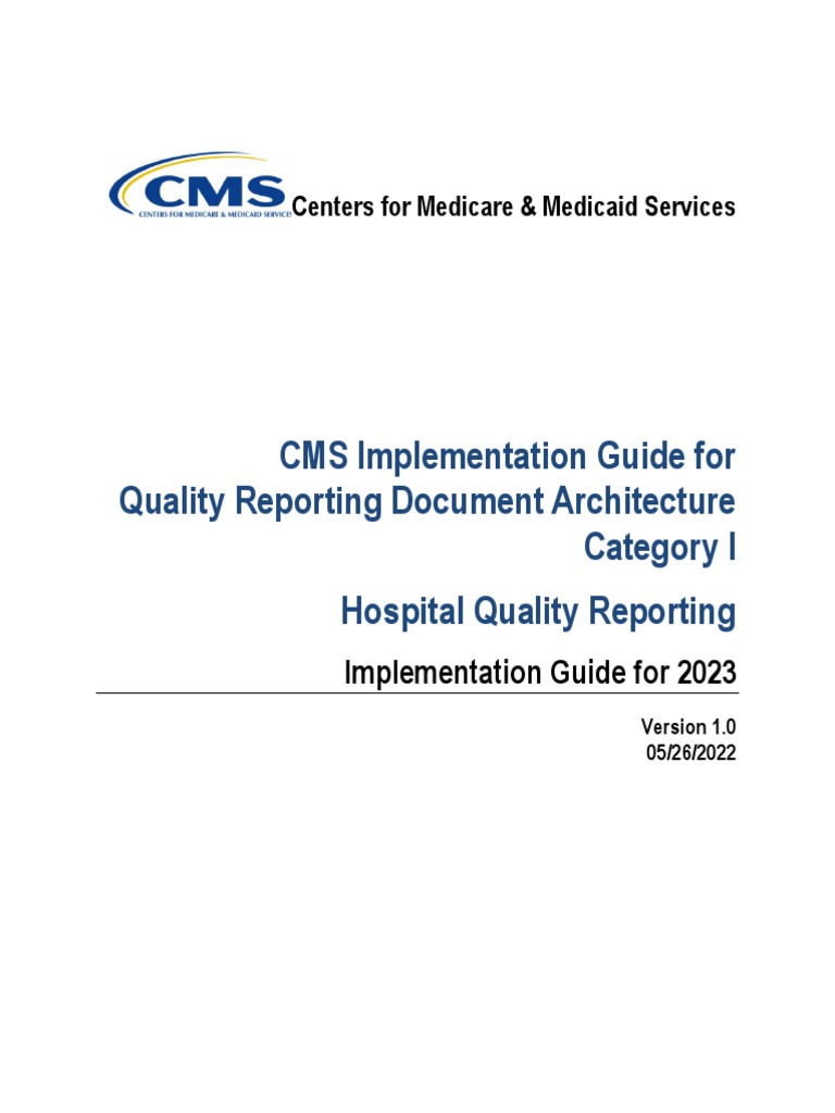 QRDA HQR 2023 CMS IG v1.508 | PDF | Xml | Electronic Health Record