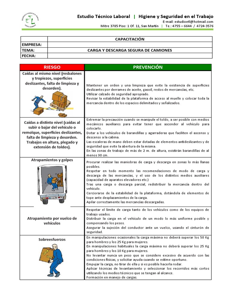 Seguridad en Carga y Descarga de Camiones | PDF | Seguridad y salud ...