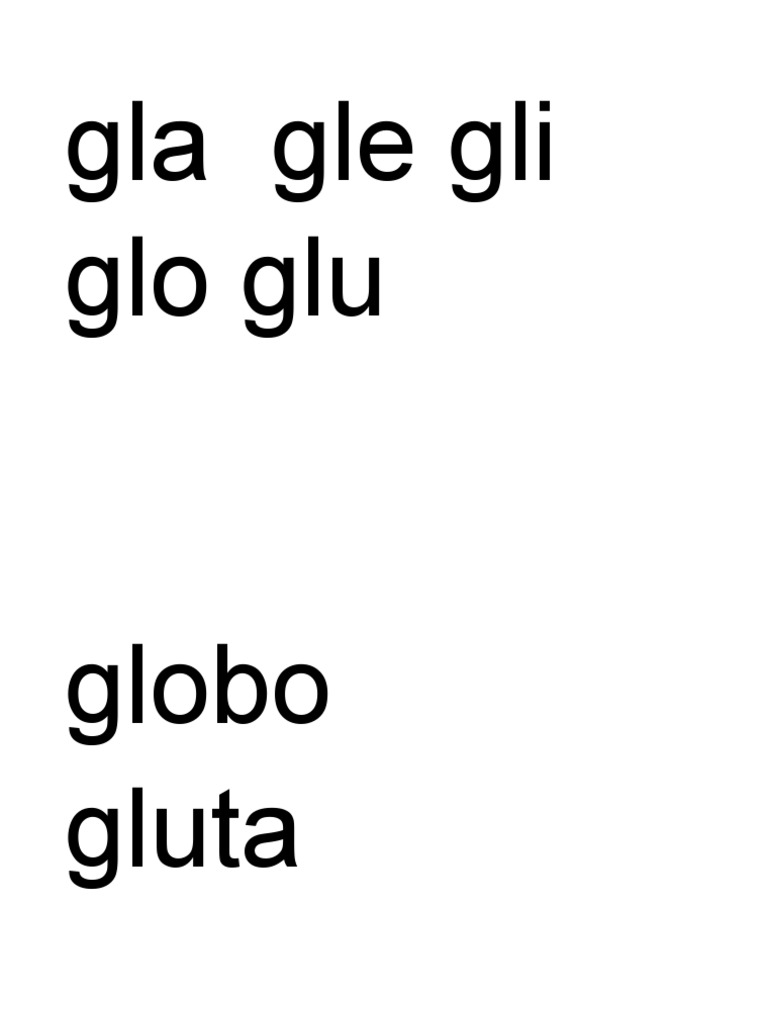 Gla Gle Gli Glo Glu | PDF