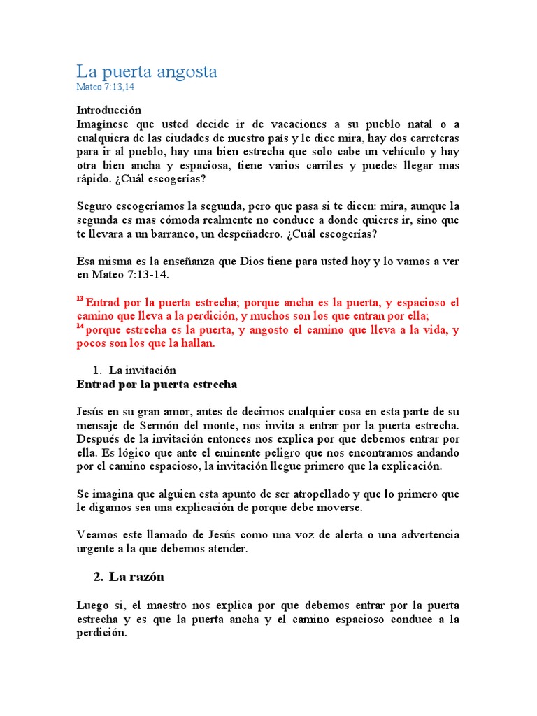 La Puerta Angosta | PDF | Jesús