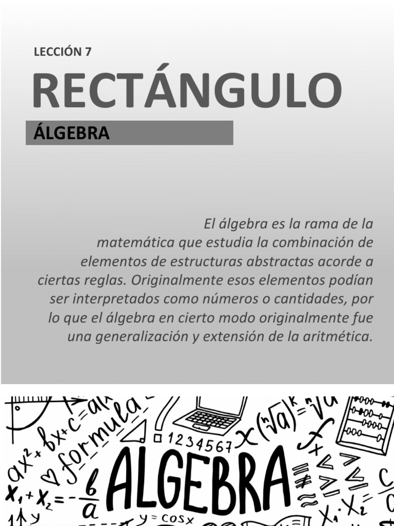 Lección 7 Rectángulo 1 | PDF | Álgebra | Matemáticas
