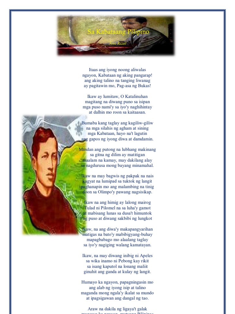 Mga Tula Ni Jose Rizal | PDF