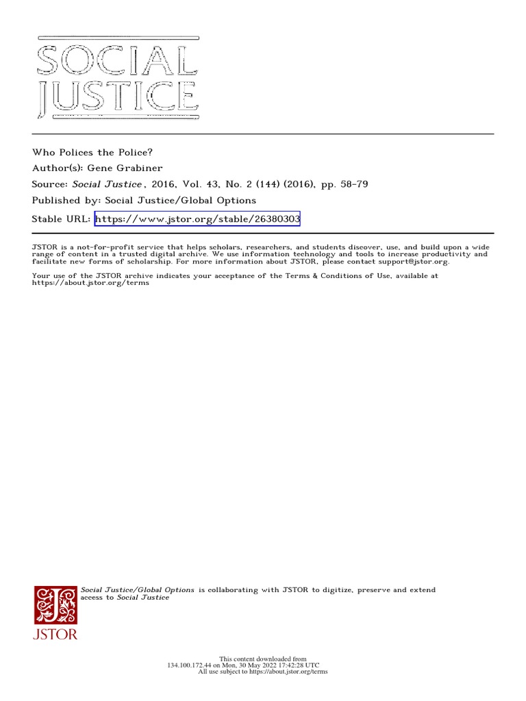 Policing and Racial Inequality Issues | PDF | Police | Violence