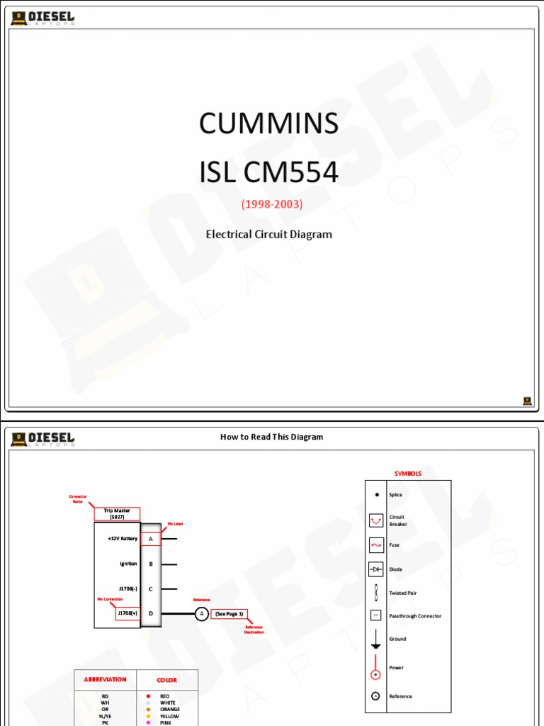 Cummins ISL CM554: Electrical Circuit Diagram | PDF | Pump | Components