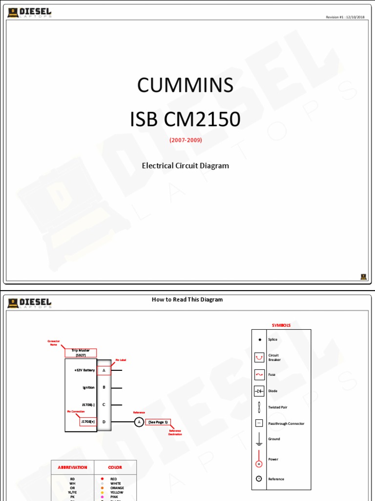 ISB CM2150 Wiring Diagram Guide | PDF | Throttle | Diesel Engine