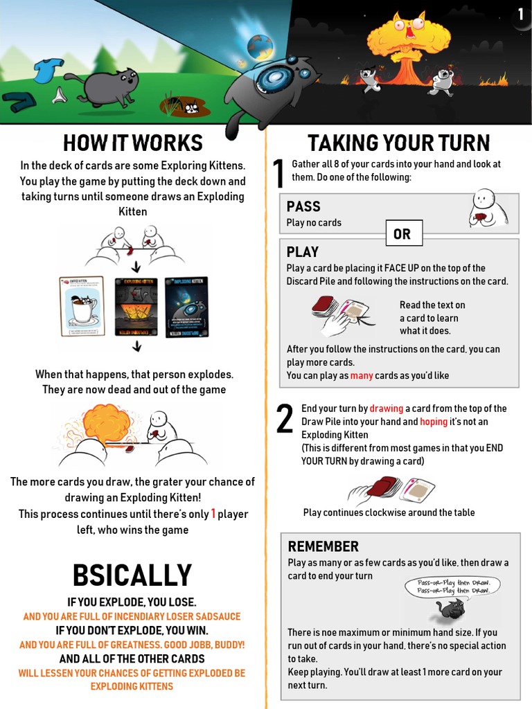 Exploding Kittens Game Instructions | PDF | Gaming Devices | Card Games