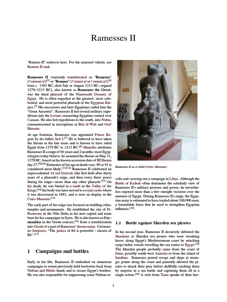 Ramesses II: 1 Campaigns and Battles | PDF | Ancient Egypt