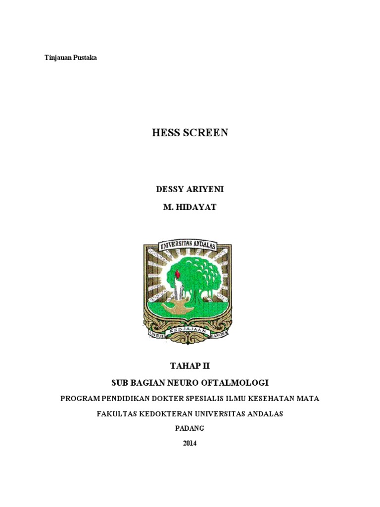 Pemeriksaan Hess Screen: Fungsi dan Interpretasi | PDF | Sains & Matematika