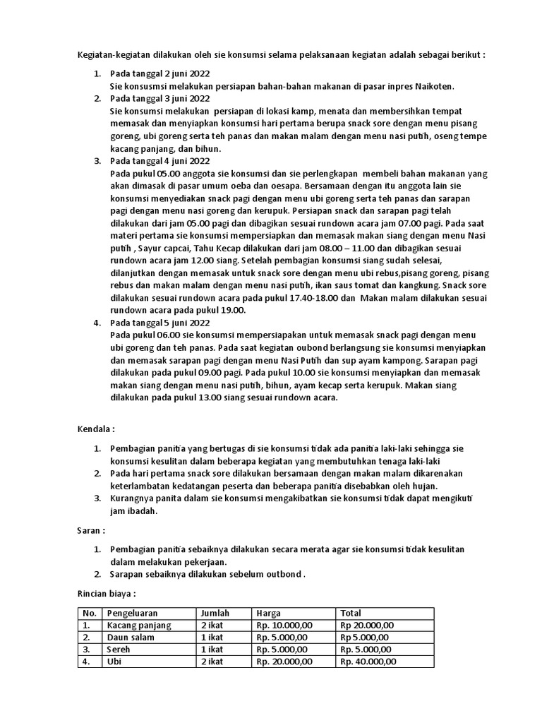 LPJ Sie Konsumsi | PDF