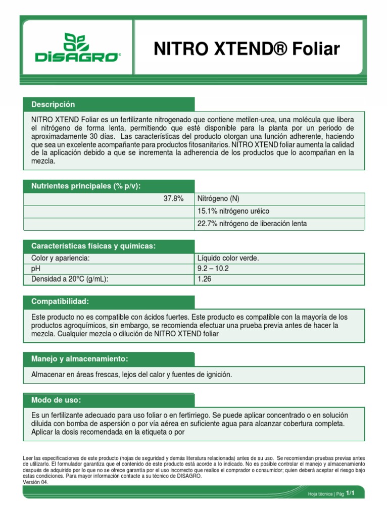 ht_nitro_xtend_foliar | PDF | Fertilizante | Nitrógeno