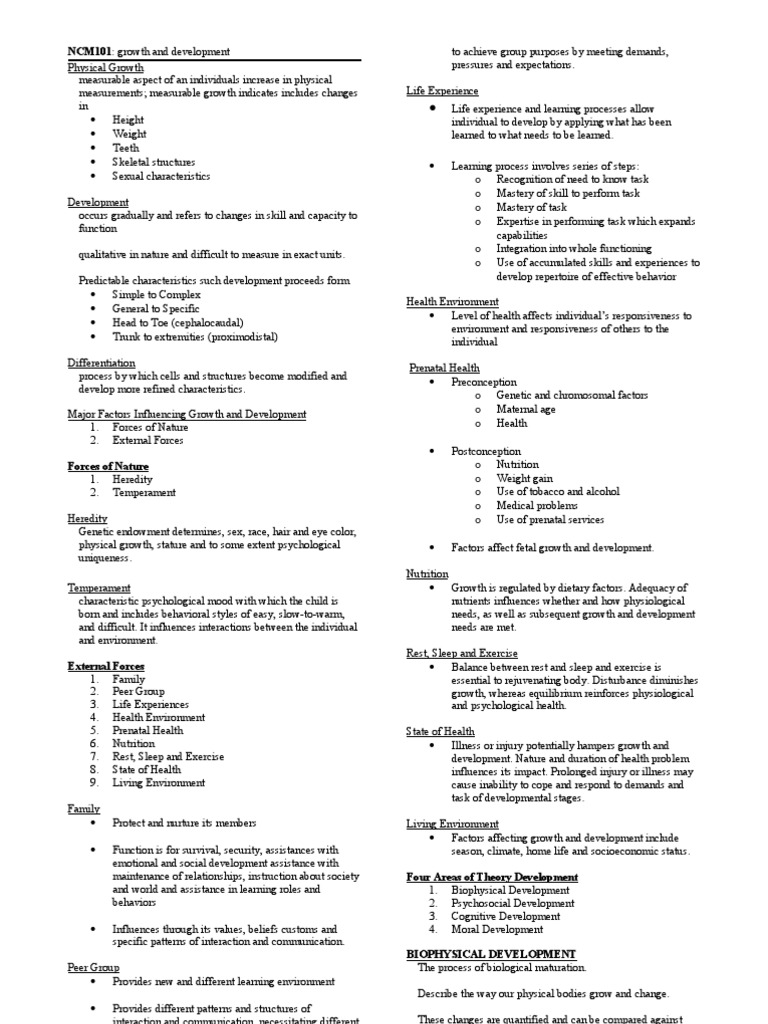 Growth and Development Theories | PDF | Id | Menstrual Cycle