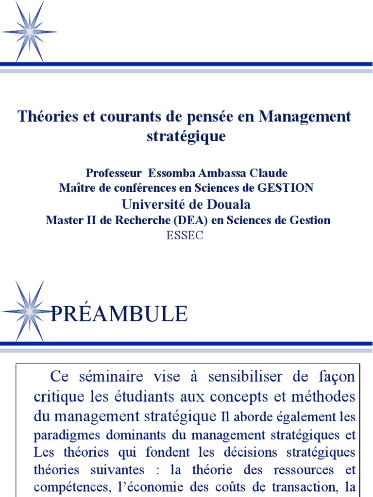 Management Stratégique, Master2 Recherche - Copie | PDF | Gestion stratégique | Économie