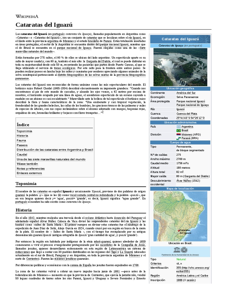 Cataratas Del Iguazú | PDF