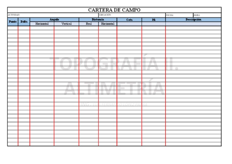 Formato Cartera de Campo | PDF
