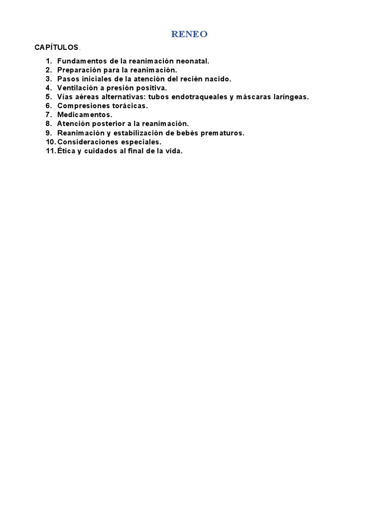Reanimación Neonatal: Guía Esencial | PDF | Sistema circulatorio ...