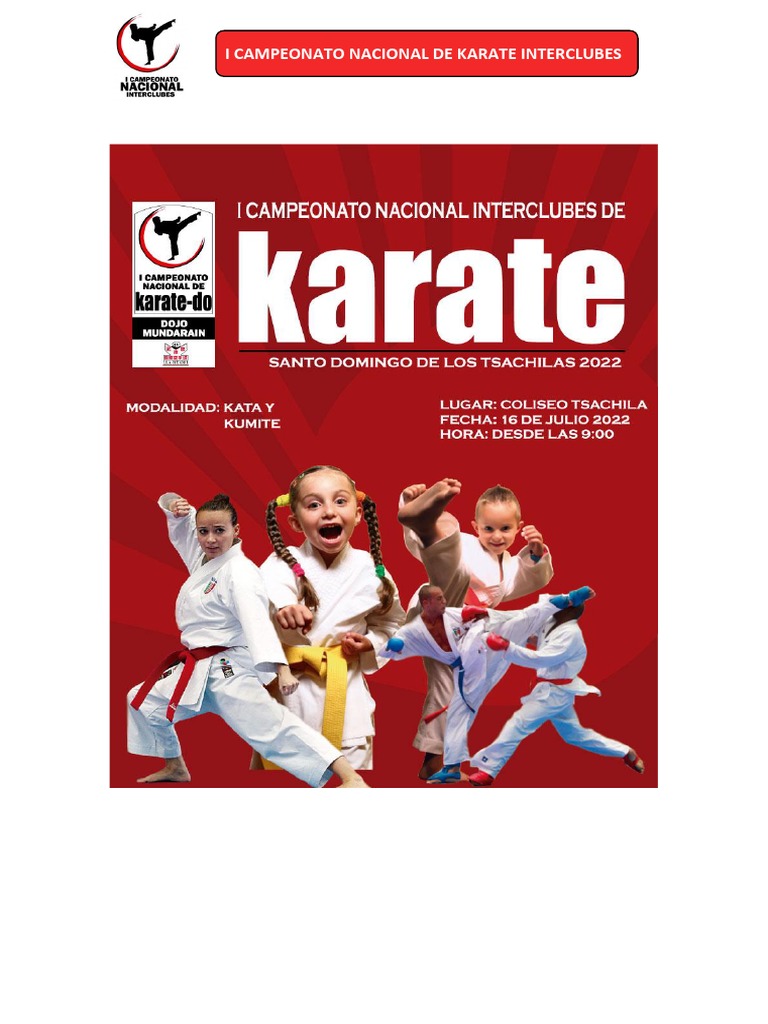 Reglamento Campeonato Interclubes de Karate Dojo Mundarain | PDF ...