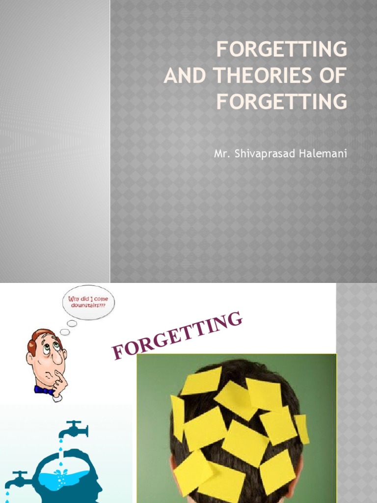 Forgetting and Theories of Forgetting: Mr. Shivaprasad Halemani | PDF | Recall (Memory) | Memory