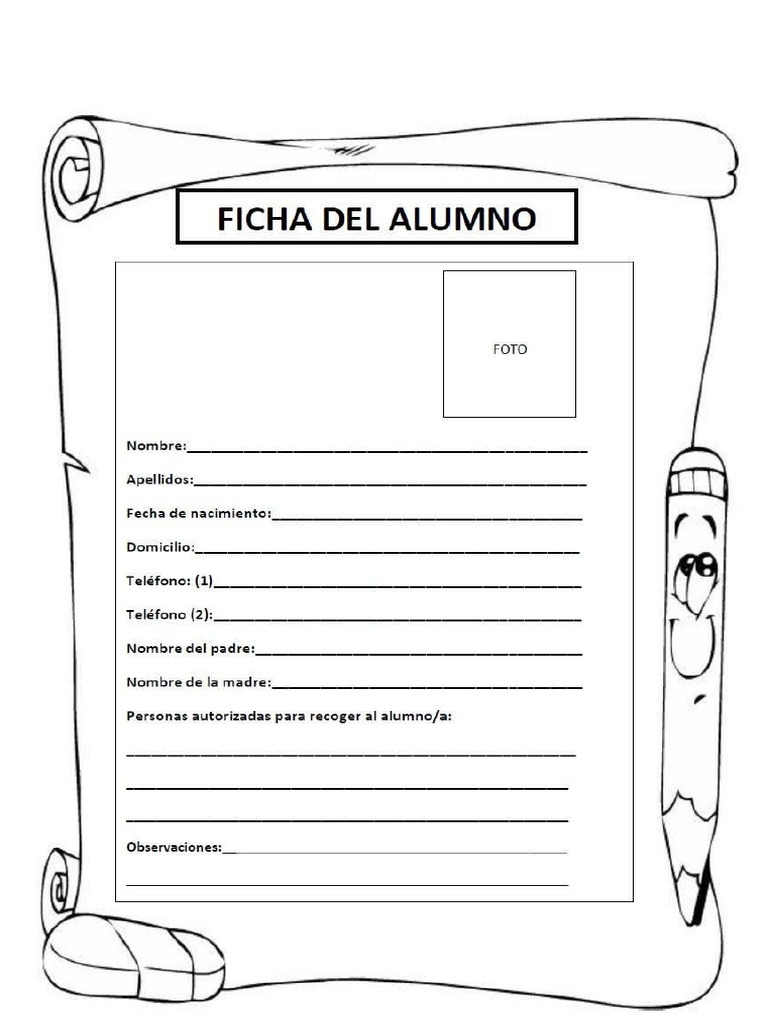 FICHA DE DATOS DEL ESTUDIANTE | PDF