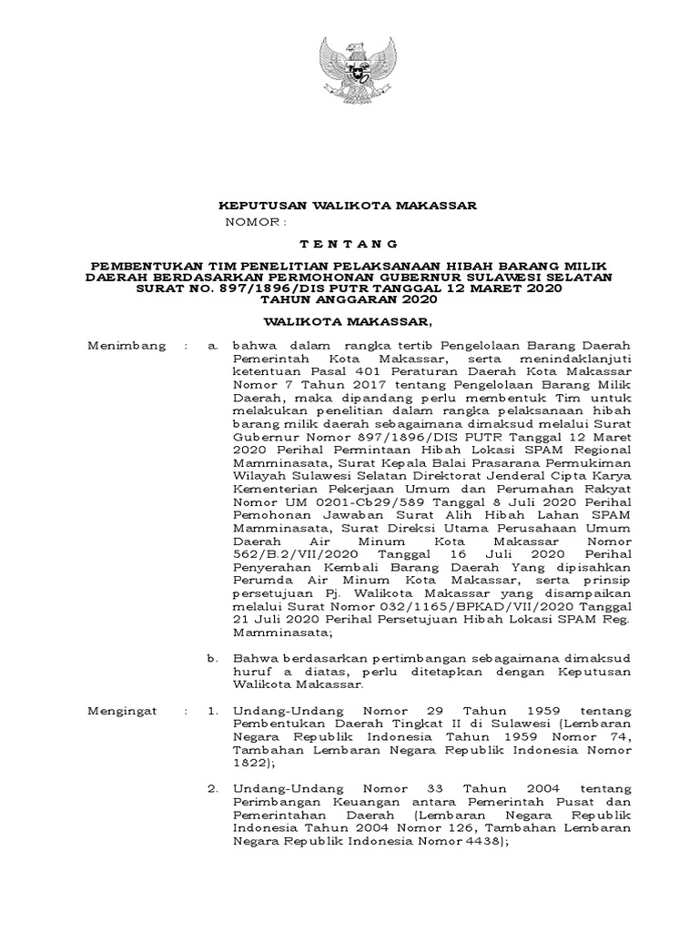 01 SK Tim Penelitian Hibah | PDF