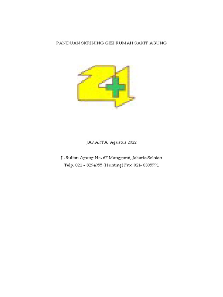 Panduan Skrining Gizi Rumah Sakit Agung Revisi 3 | PDF