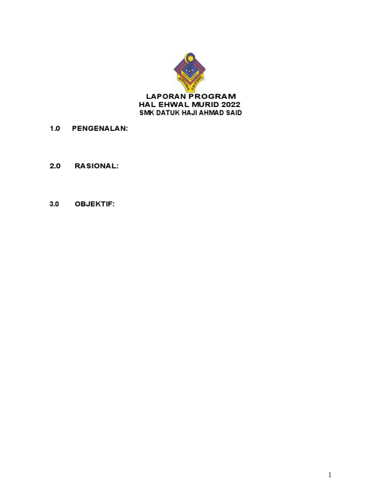 Tapak Laporan Program Hem 2022 | PDF