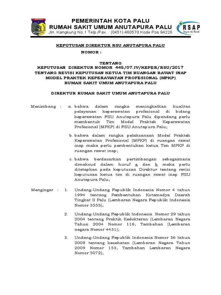 SK-Pembentukan Ketua Tim MPKP | PDF