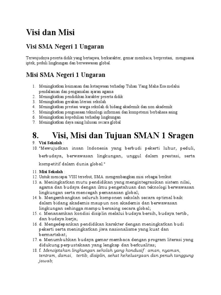 Visi Dan Misi | PDF