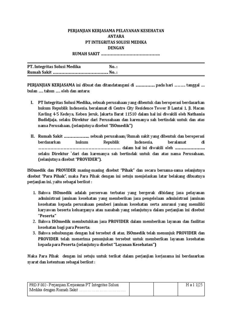 Kerjasama ISOmedik dan Penyedia Kesehatan | PDF