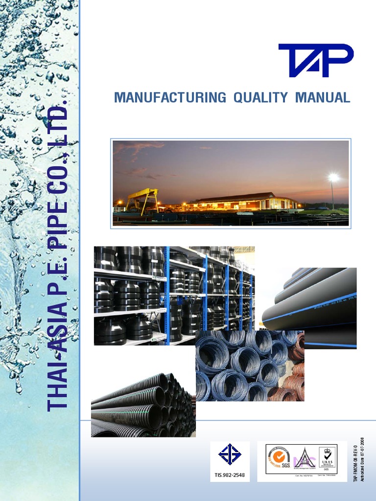 Manufacturing Quality Manual: Cert. No. NQ767/04 Cert. No. TH04/0500 | PDF | Quality Management ...
