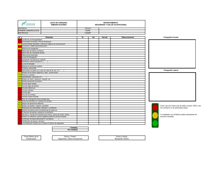 Check List Sso Ingreso de Embarcación | PDF | Buques