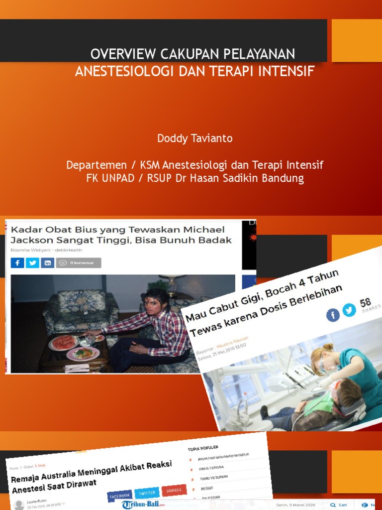 Cakupan Layanan Anestesiologi dan Intensif | PDF