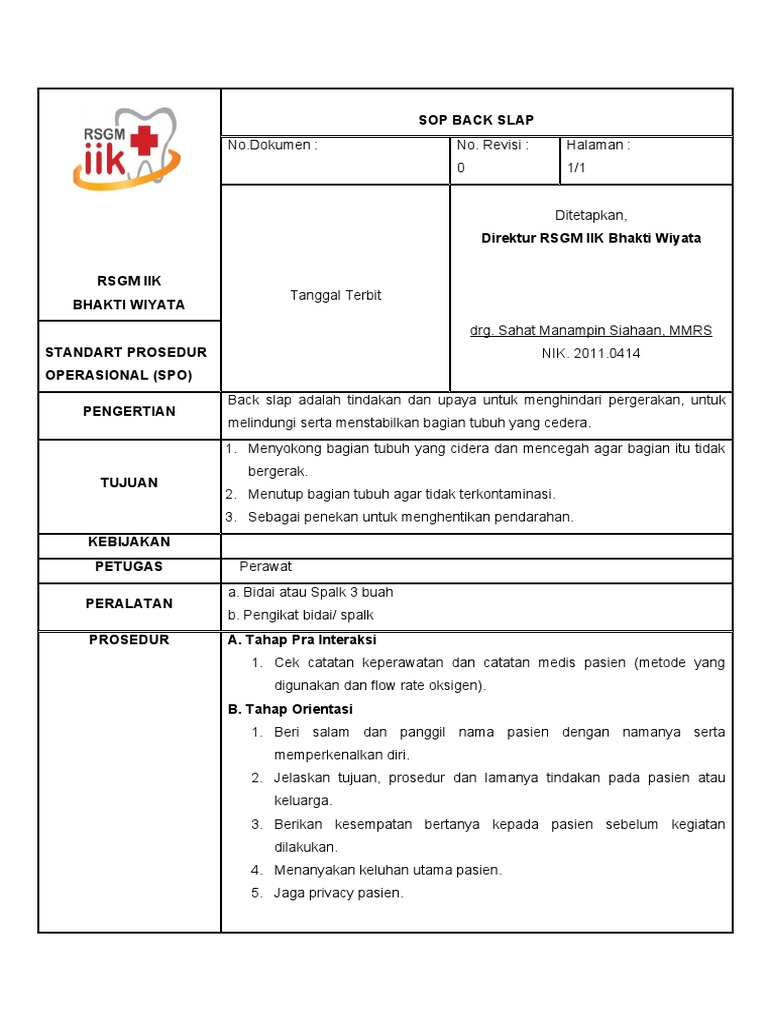 Prosedur Back Slap dalam Perawatan Cedera | PDF