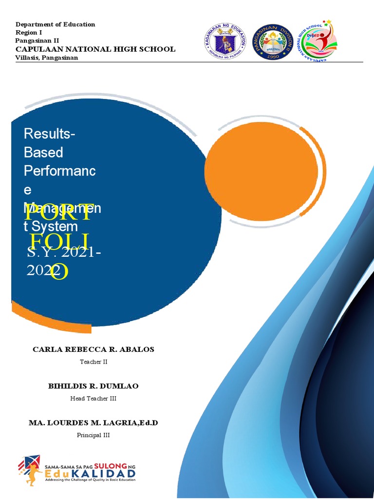 RPMS Portfolio Template Cover | PDF