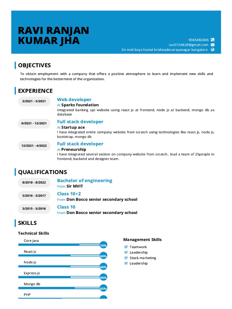 Ravi Ranjan Kumar Jha: Objectives | PDF | Computing | Software