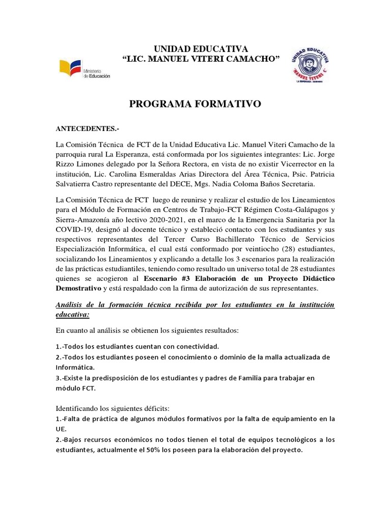 Programa Formativo | PDF | Informática | Edad de información