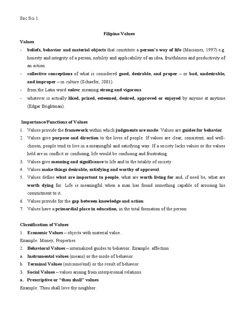 5 Filipino Values | PDF | Value (Ethics) | Loyalty
