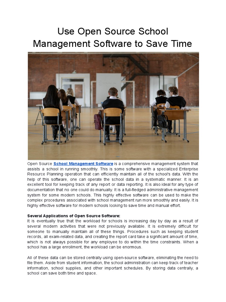 Use Open Source School Management Software To Save Time | PDF | Open ...