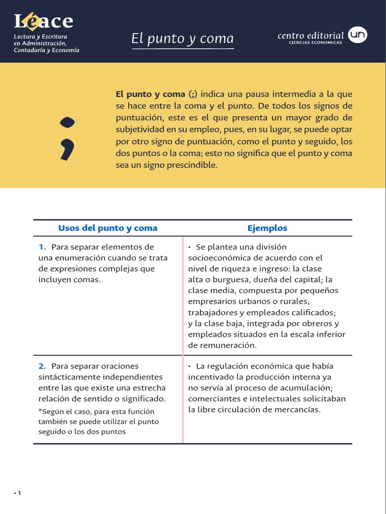 El Punto y Coma. | PDF | Coma | Puntuación