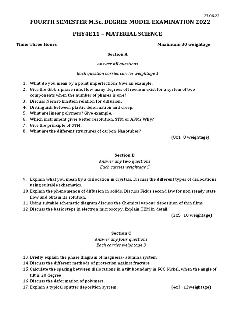 Material Model QP | PDF | Teaching Methods & Materials | Science ...