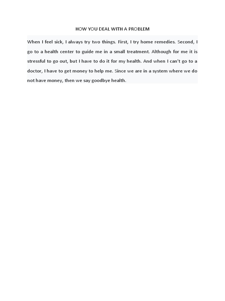 How You Deal With A Problem | PDF