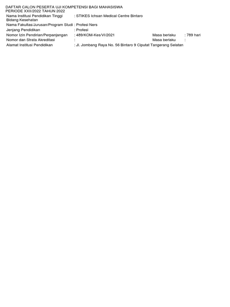 Daftar Nama Ukom | PDF