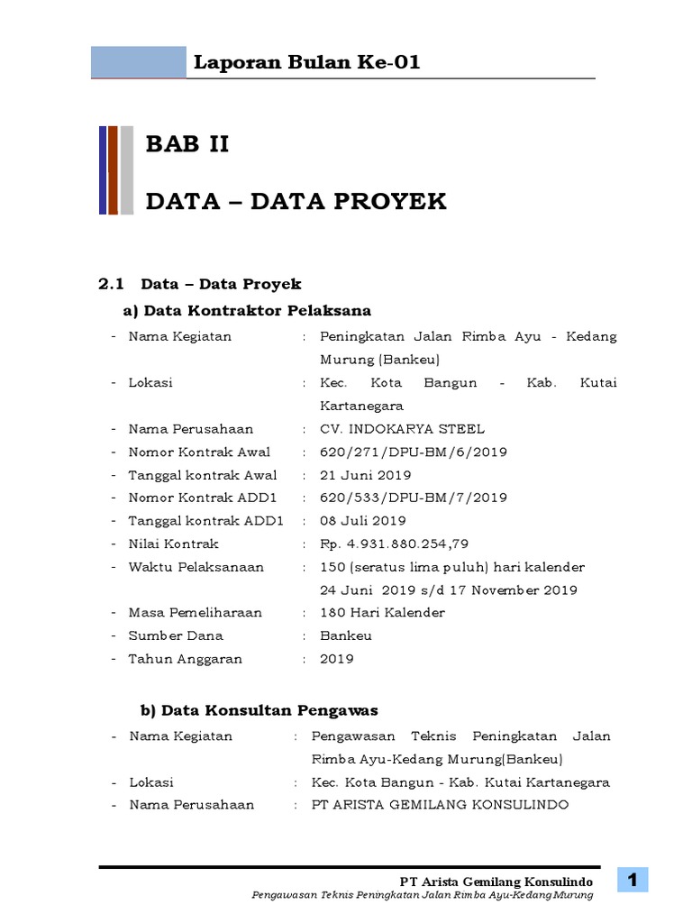 Bab 2 Data Proyek | PDF