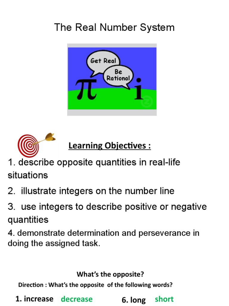 Real Number System Integers in Real Life | PDF | Numbers | Integer
